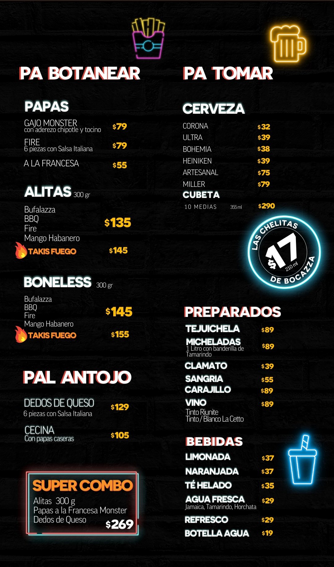 Menú - Bocazza | Pizza & Chela